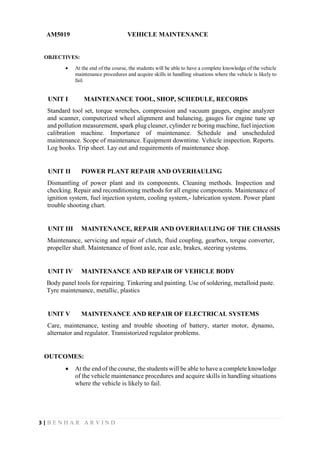 ME Automobile Syllabus (Anna University) 2017 Regulation | PDF