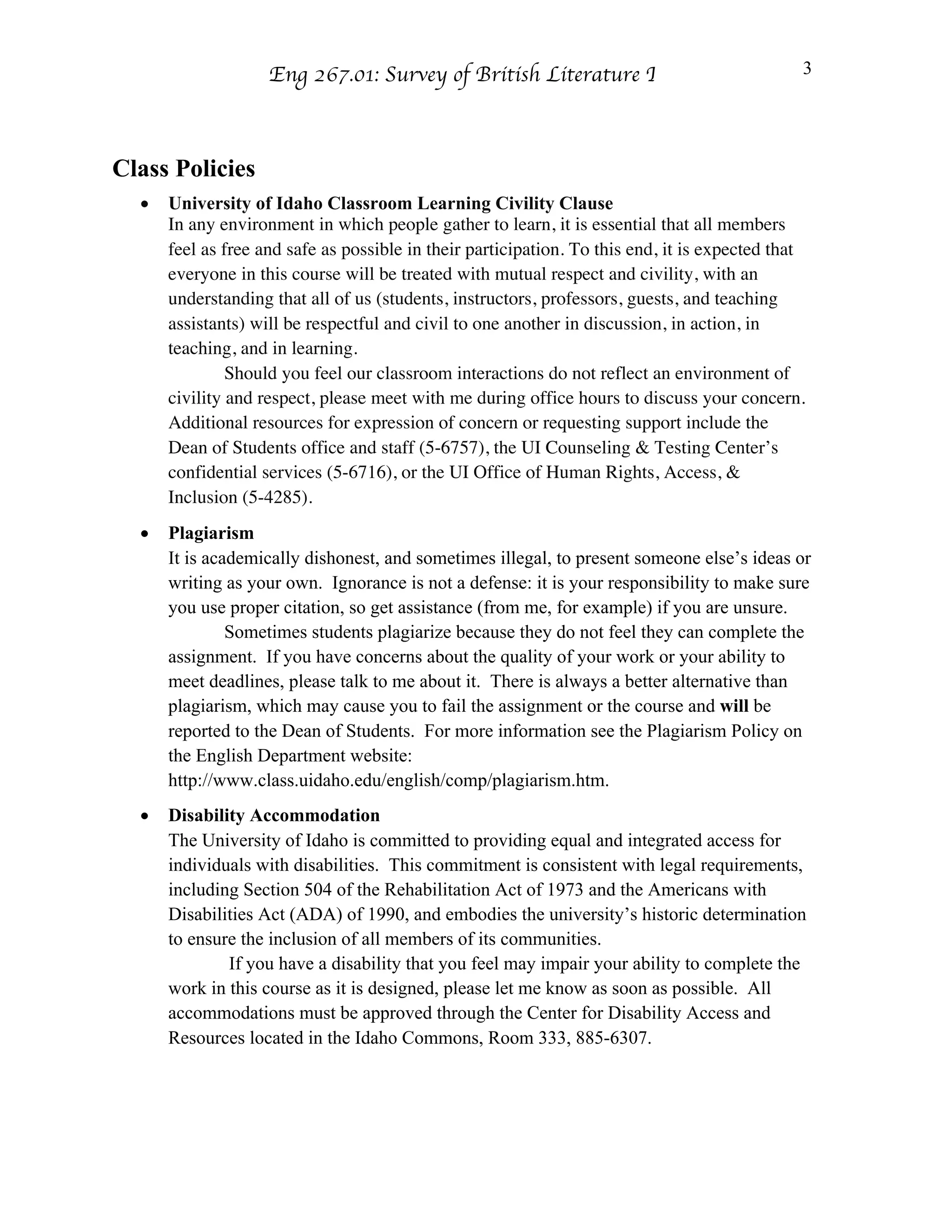 Eng 267 Syllabus | PDF