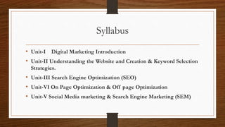 Digital Marketing Syllabus | PPTX