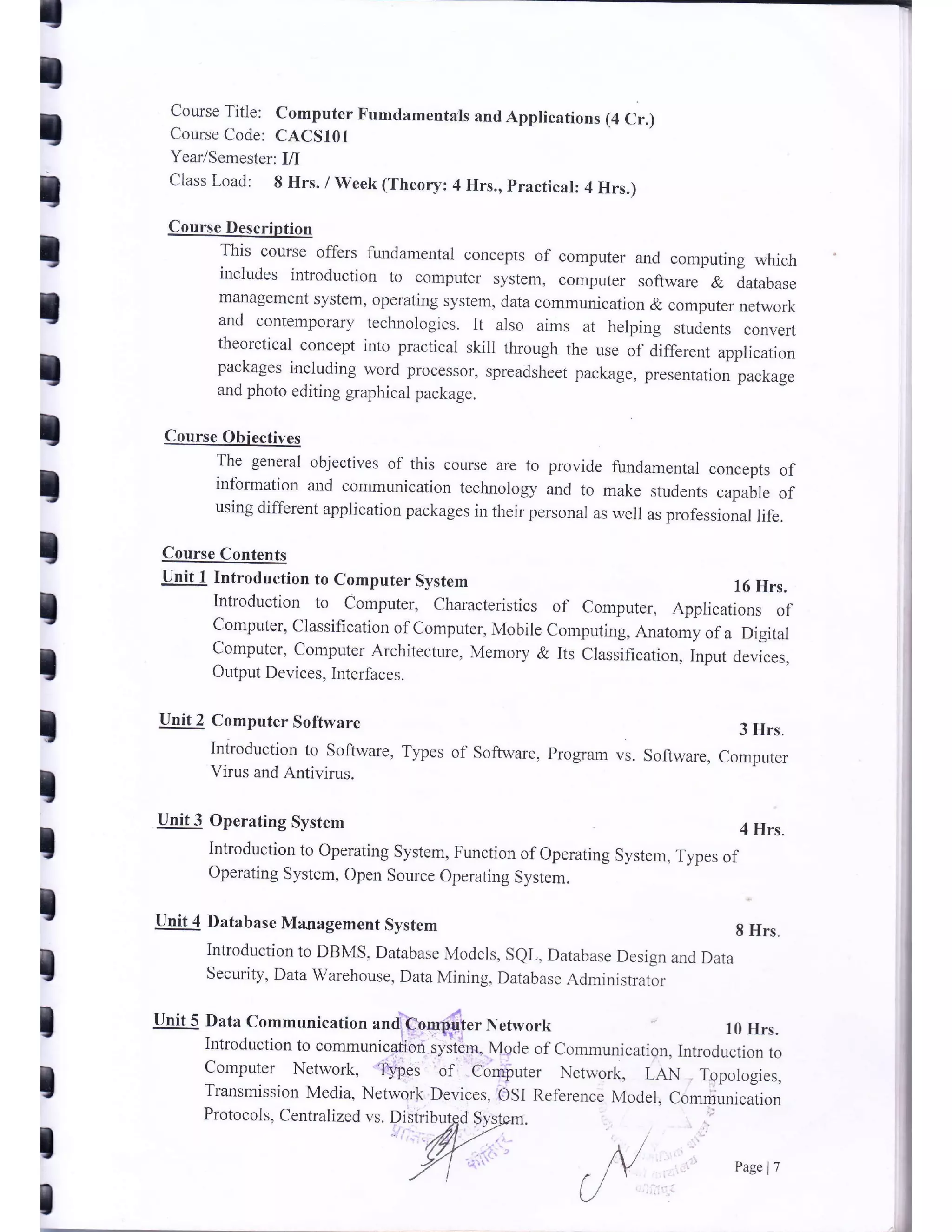 Syllabus BCA_Tribhuvan University | PDF | Free Download