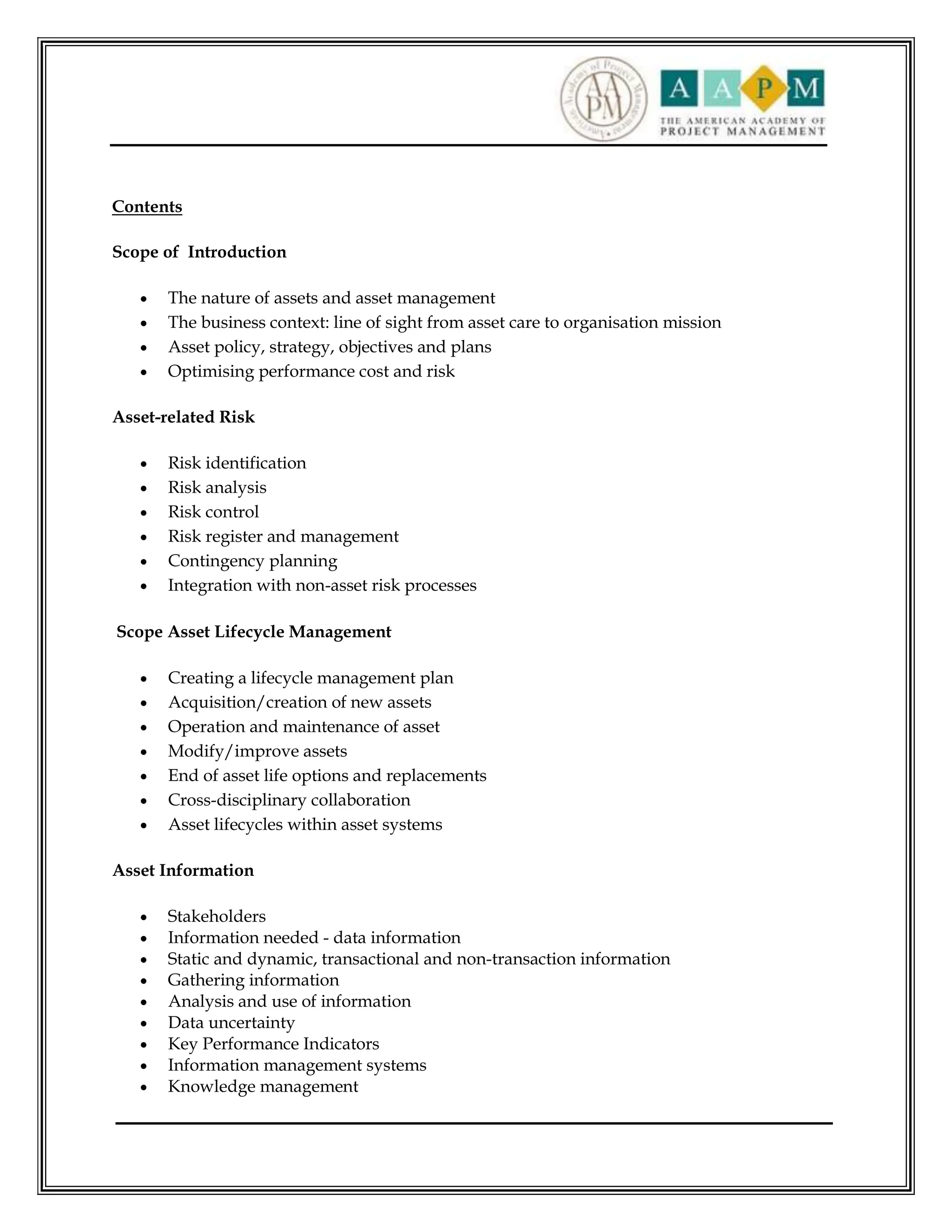 Syllabus-Certified Asset Management Professional.doc