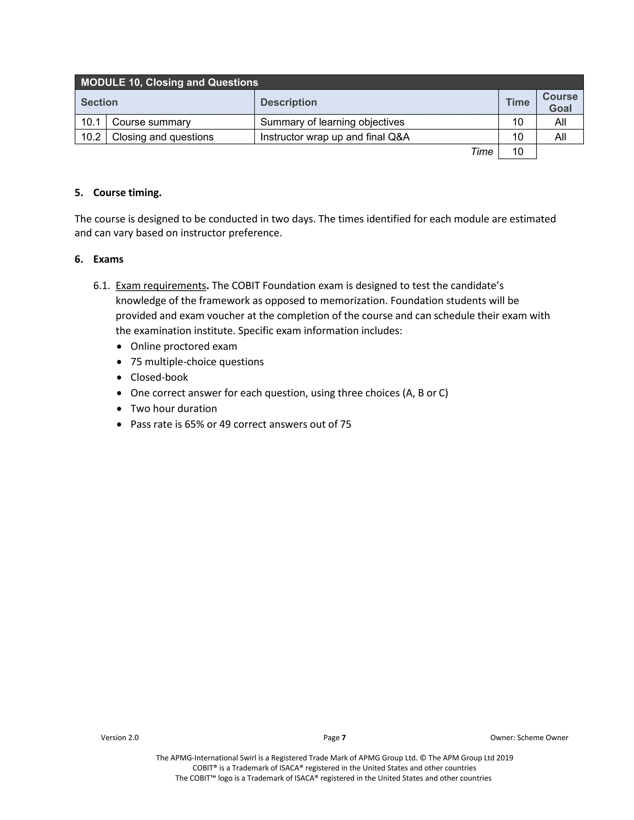 Syllabus Cobit 2019 Foundation En Pdf Training Pdf