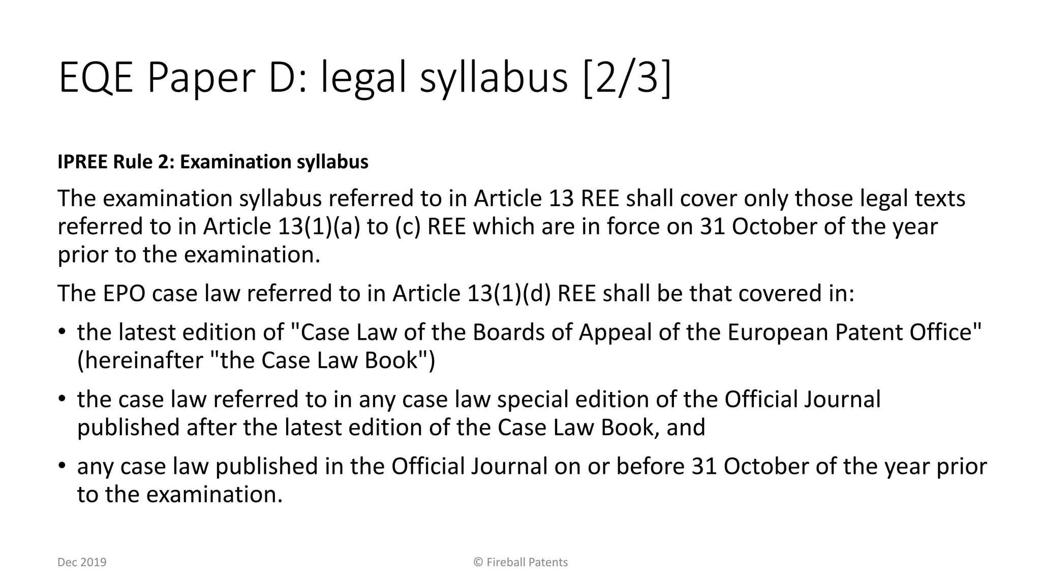 Legal syllabus - EQE Paper D | PPTX