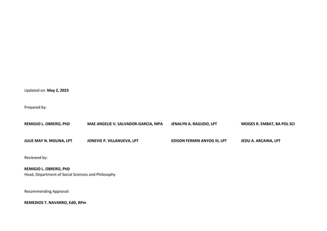 SYLLABUS-SOC-SCI-103-THE-CONTEMPORARY-WORLD-2023-1.docx | College Education | Education