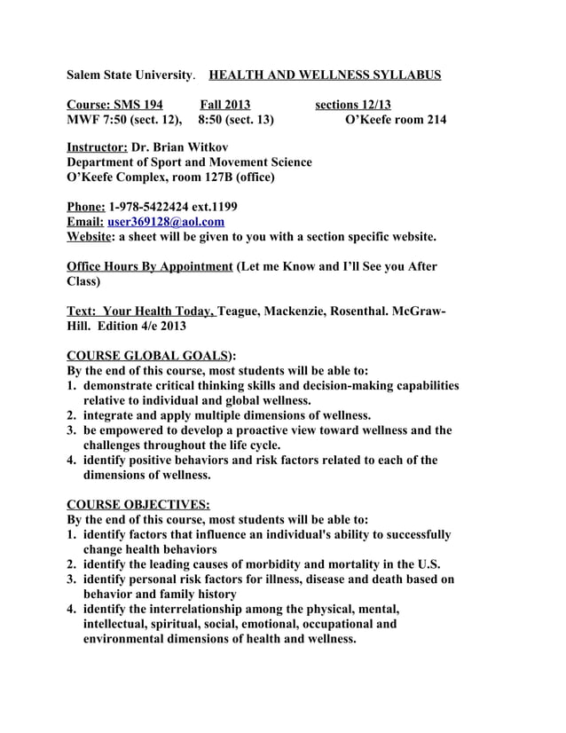 Syllabus2013healthandwellness194 | DOC