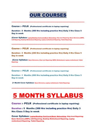 Syllabus 5 month pclr | PDF | Laptops | Computing