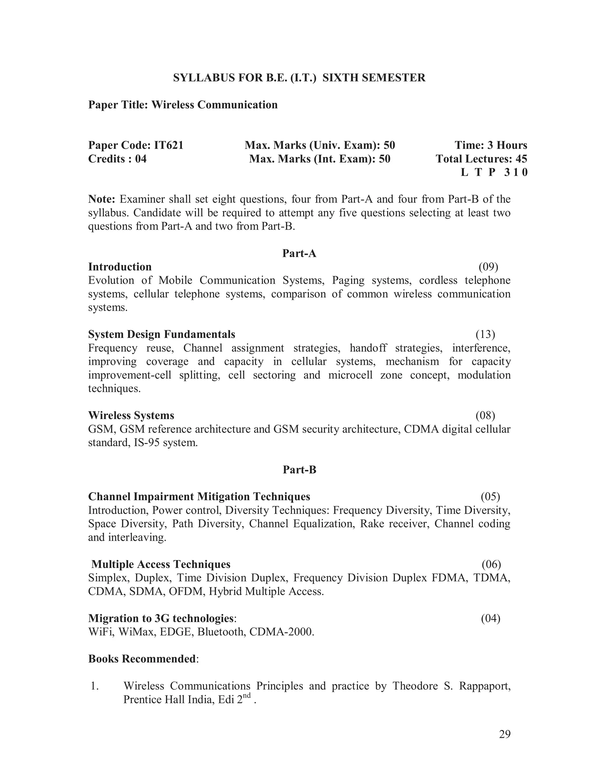 Syllabus 6th sem UIET PU | PDF