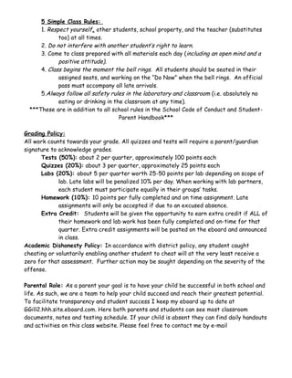 Syllabus: 8th grade science | DOC