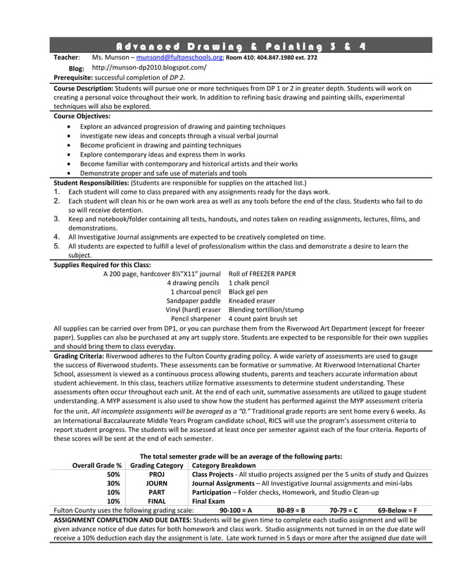 Syllabus adv dp_spring2011 | PDF