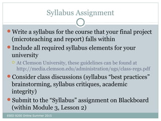 Syllabus and Course Design | PPT