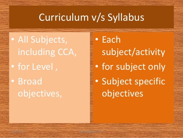 Syllabus and Curriculum