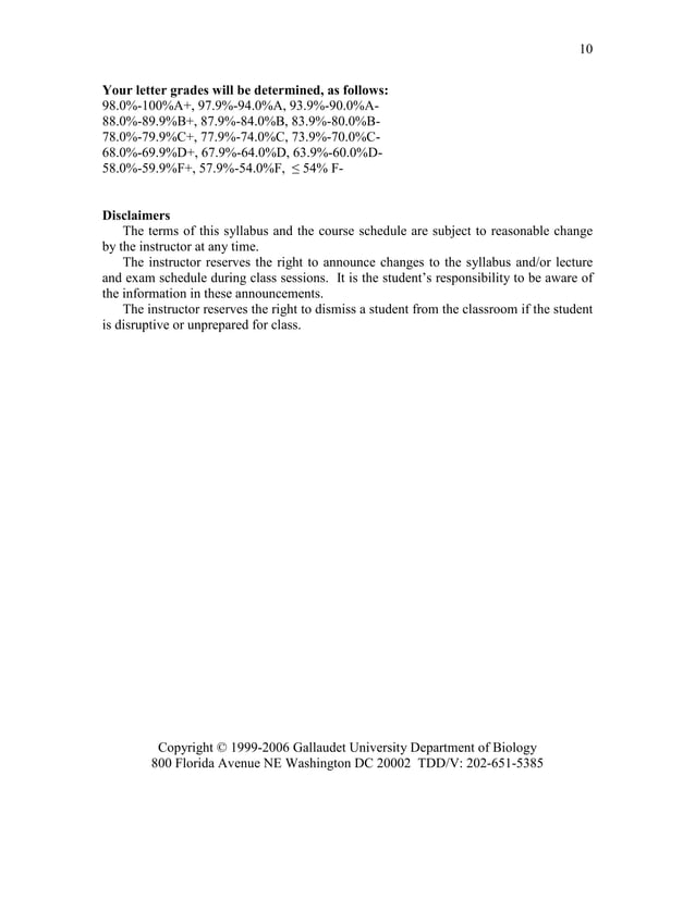 Syllabus Biology 495 Spring 06 | PDF