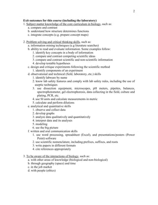 Syllabus Biology 495 Spring 06 | PDF