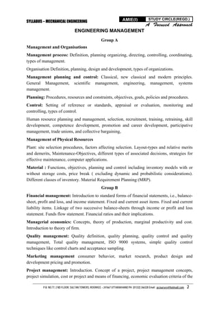 AMIE Section B Mechanical Engineering Syllabus | PDF