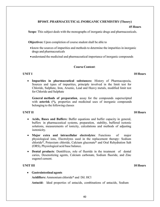 Syllabus_B_Pharm for b pharm student studing under Rajiv Gandhi University of Health and Science ...