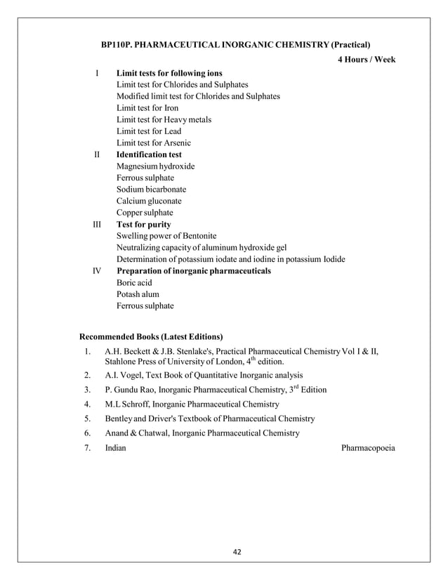 Syllabus_B_Pharm for b pharm student studing under Rajiv Gandhi University of Health and Science ...