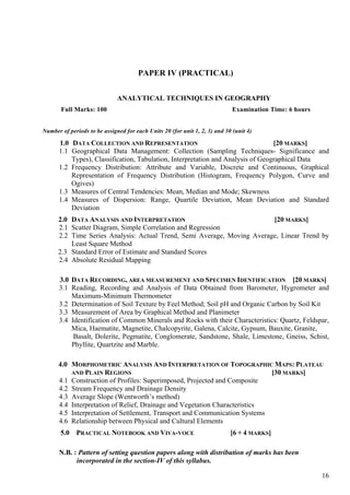 Syllabus ba/bsc geography of Burdwan University | PDF