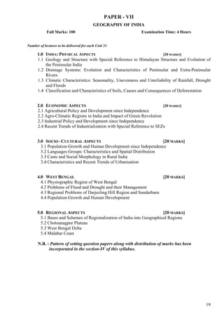 Syllabus ba/bsc geography of Burdwan University | PDF