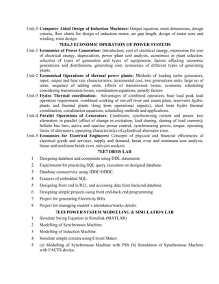 Syllabus b tech electrical subject to approval of academic co | PDF