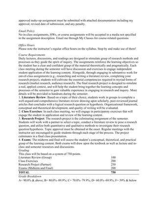 Communication Research Methods Syllabus | PDF