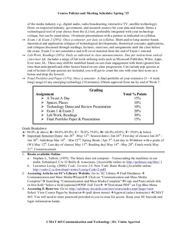 Communication and Technology Syllabus