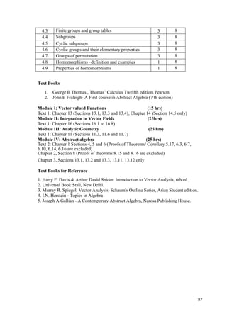 Syllabus for semester 3: complementary course in maths | PDF | Physics ...