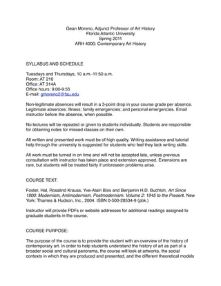 Syllabus contemporay art | PDF