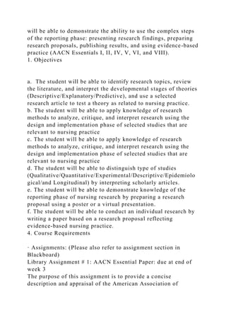 SYLLABUSCOURSE NUMBER NGR 5110COURSE TITLE Nursing Research.docx