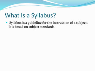 Syllabus & course outline | PPTX