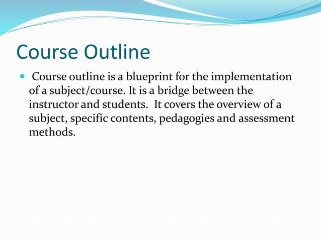 Syllabus & course outline