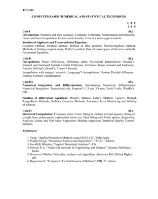 Syllabus cs and_IT 2nd year UTU( Uttarakhand technical university) | PDF