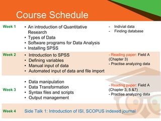 Data analysis course | PPTX | Educational Assessment | Education