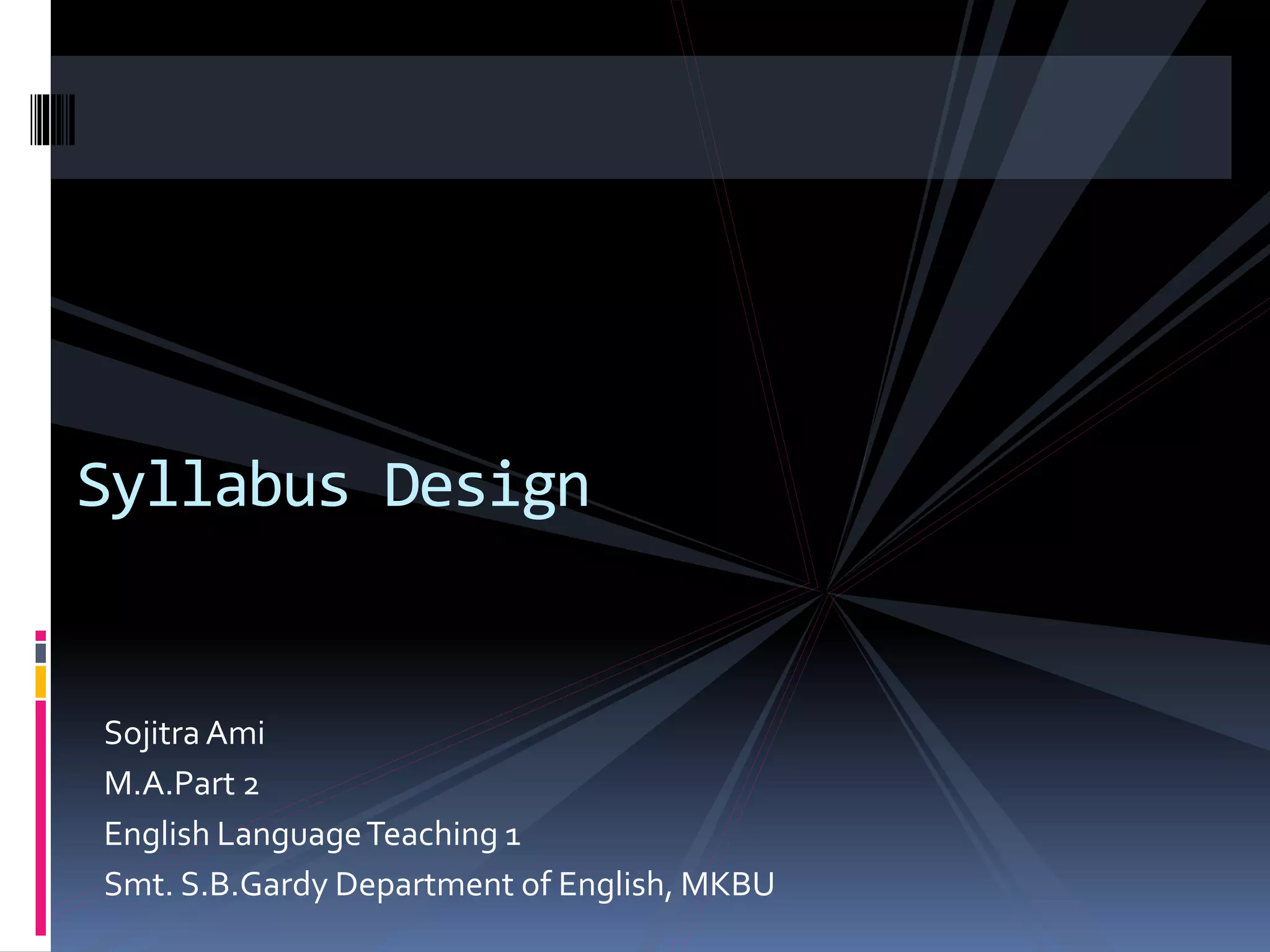 Syllabus design Elt ! | PPT