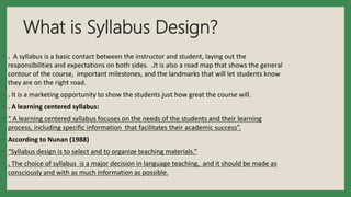 Syllabus design | PPTX