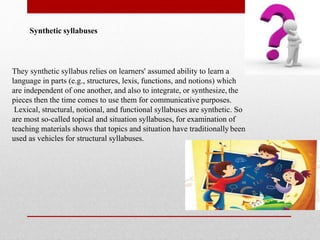 Syllabus design and materials development | PPTX