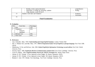 Syllabus english 1 | DOCX