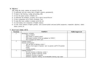 Syllabus english 5 toefl preparation | DOCX | Educational Assessment ...