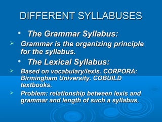 Syllabuses and coursebooks | PPT