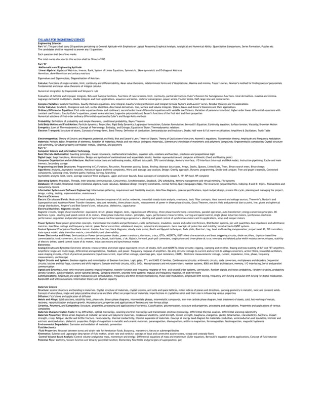Syllabus for engineering sciences | DOCX | Computing | Technology & Computing