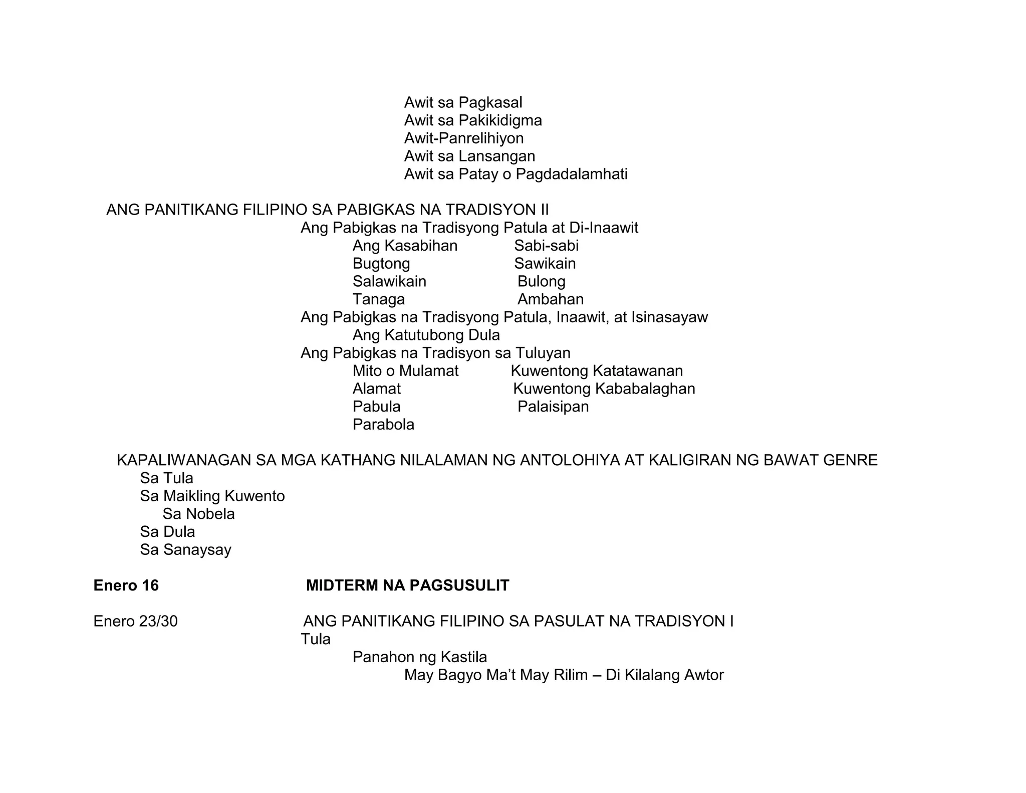 SYLLABUS FOR PANITIKANG FILIPINO.docx