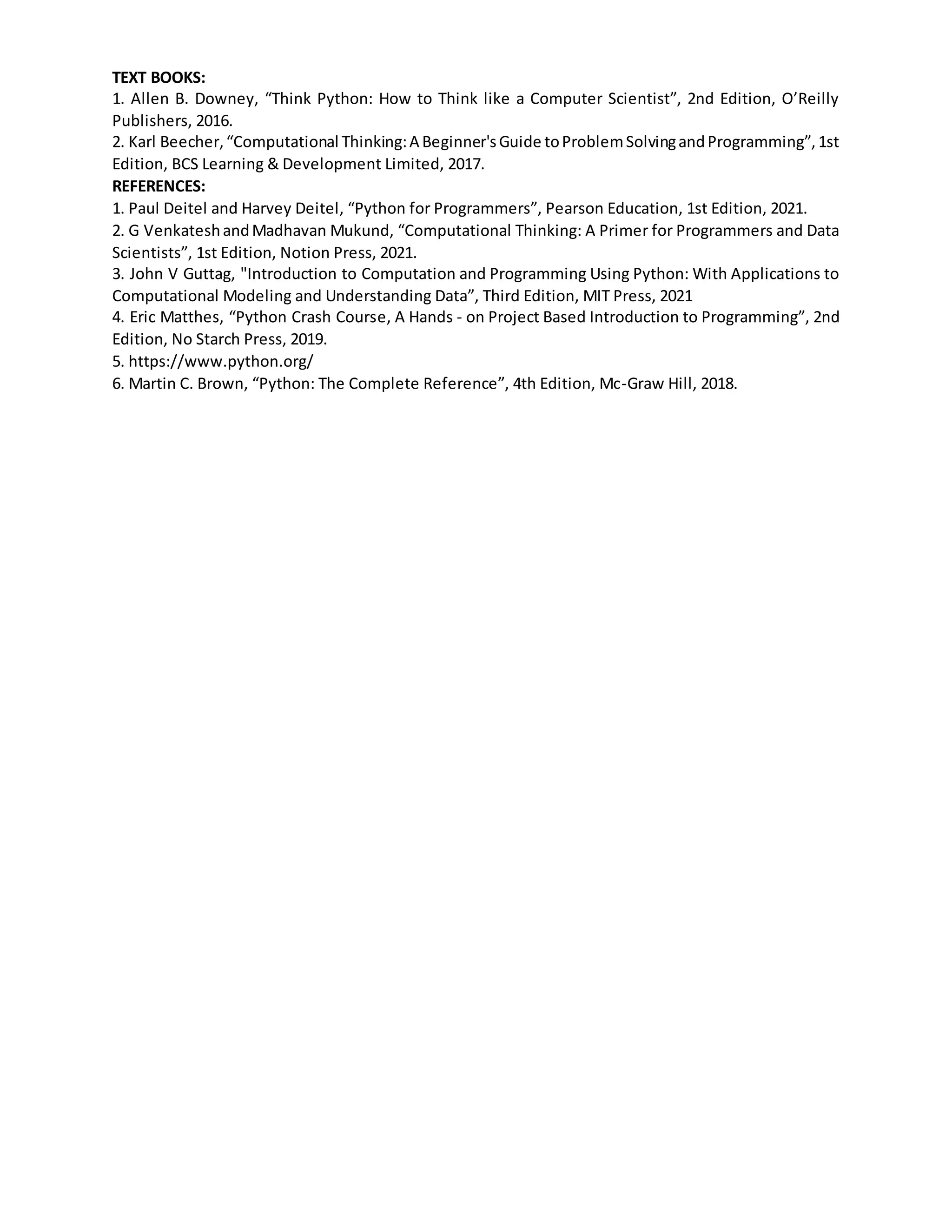 GE3151 problem solving and python programming - Syllabus | DOCX GE3151 problem solving and python programming - Syllabus | DOCX