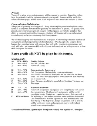 Geometry Syllabus | DOC