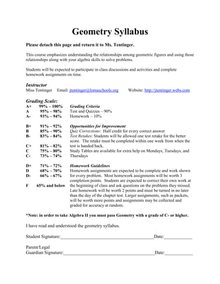 Geometry Syllabus | DOC