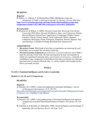 Syllabus inspiring leadership through emotional intelligence | PDF