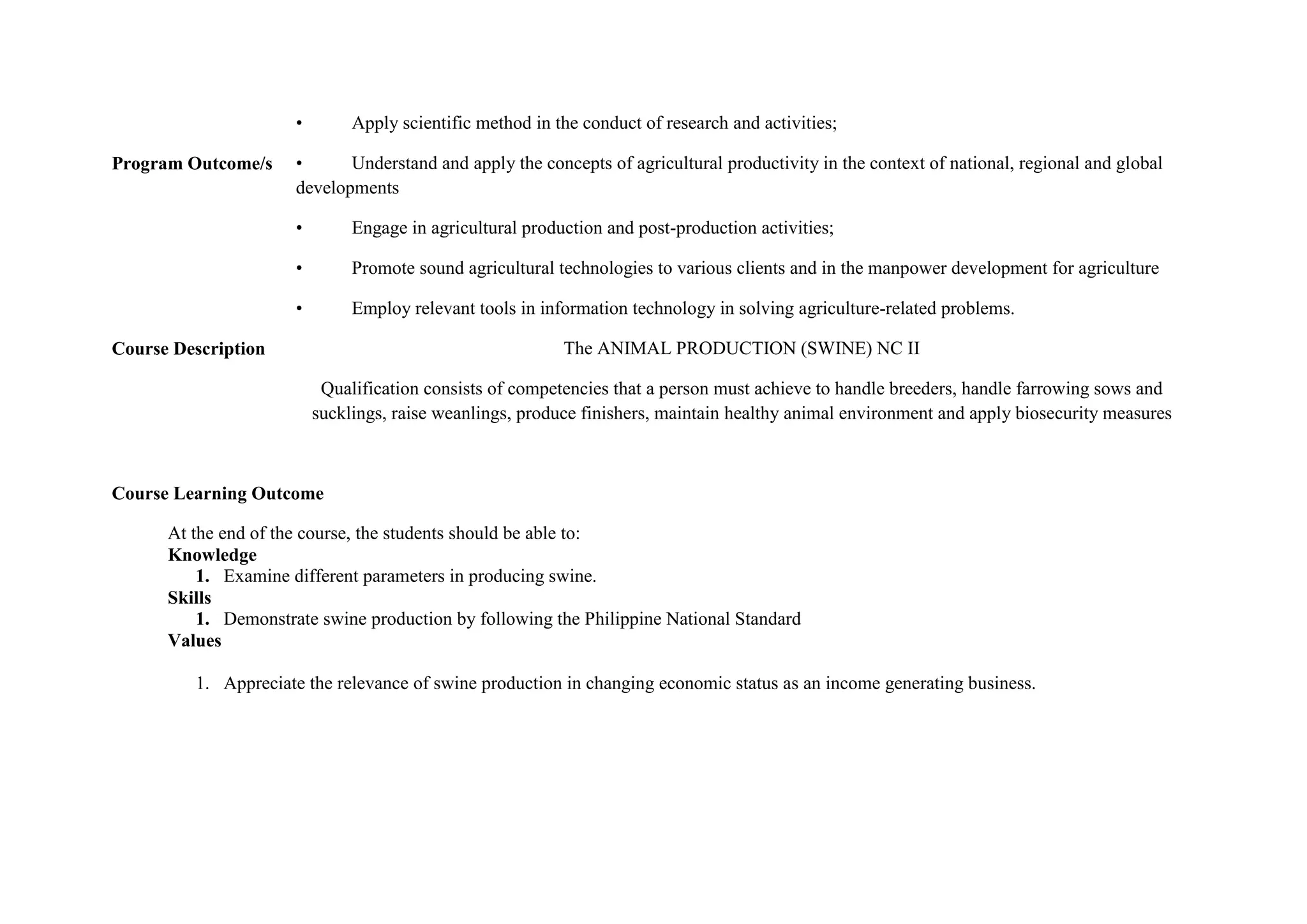 Syllabus in Swine National Certificate (NCII) New Format.docx