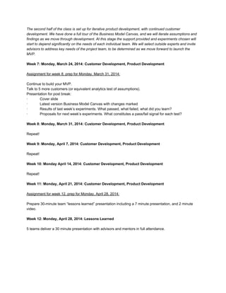 Syllabus Lean LaunchPad NYU ITP | PDF