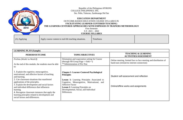 Syllabus_of_Facilitating_Learner___Centered_Teaching_with_empasis_in_TM__FINAL.docx.docx ...