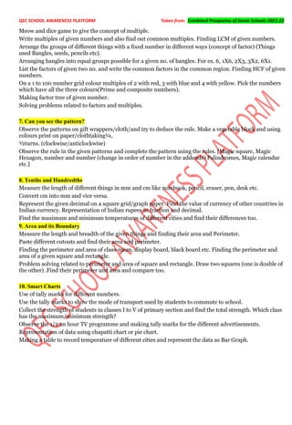 Syllabus of jamia millia islamia; class 6: 2021 22 | PDF