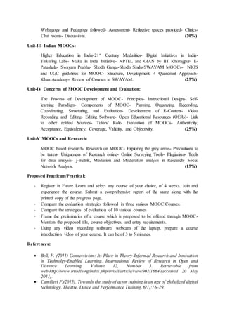 MOOCs as a Course in Graduate or Postgraduate Programmes | DOCX | Education industry | Industries