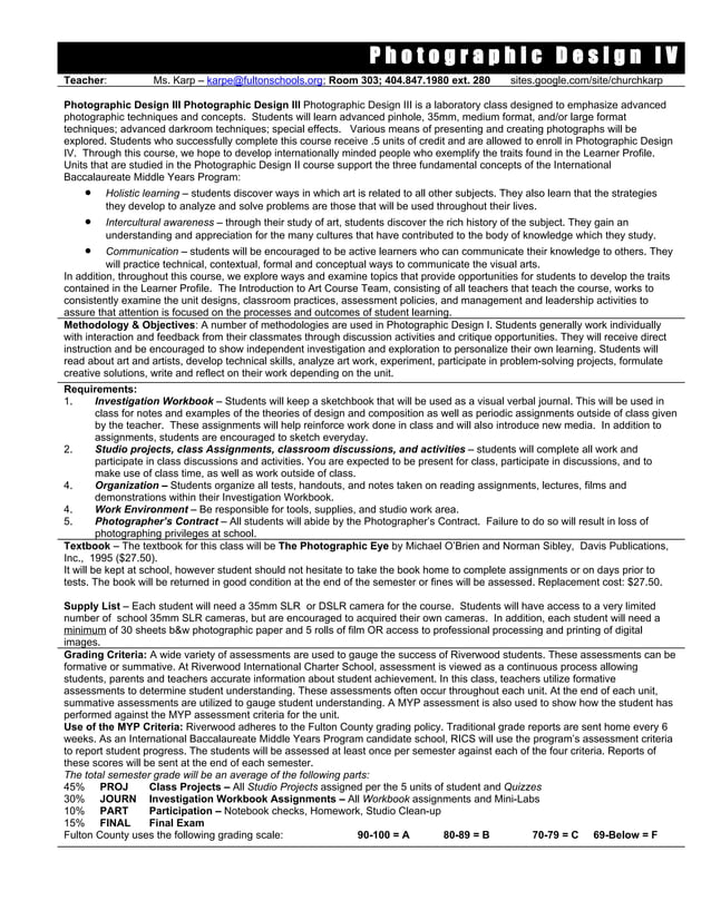 Syllabus photo iv-myp_spring2012 | PDF